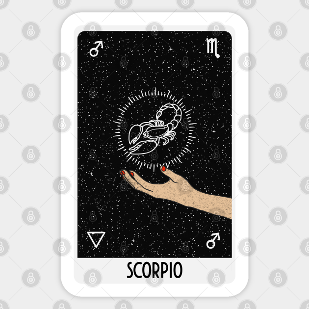 Scorpio Tarot Card Scorpio Zodiac Sign Sticker Teepublic